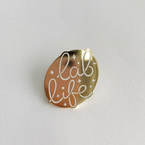LAB LIFE Gold Enamel Pin / Microbiology / Science Gift / Scientist ...