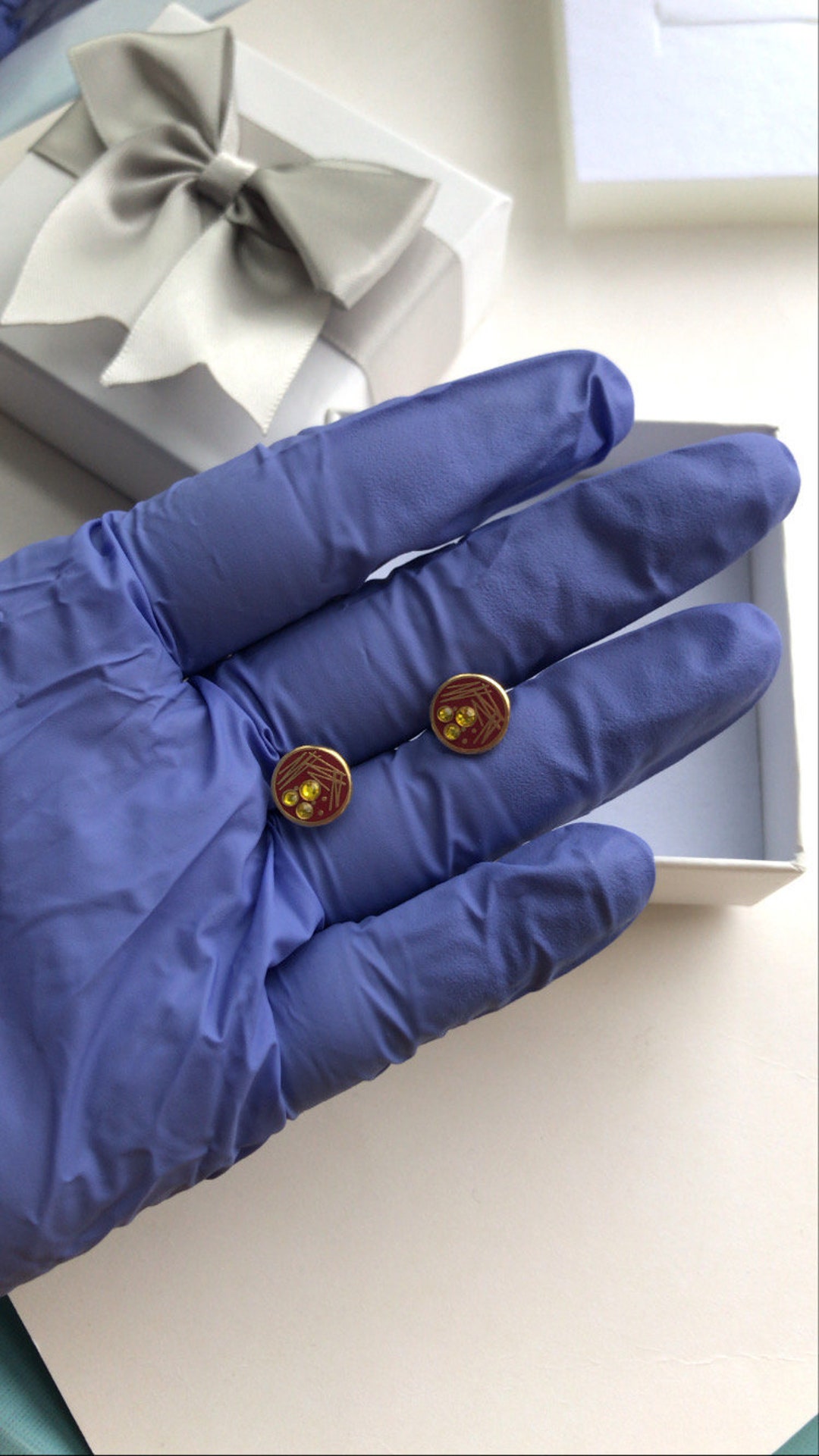 18K Gold Petri Dish Earring / 925 Sterling Silver / Science Laboratory ...