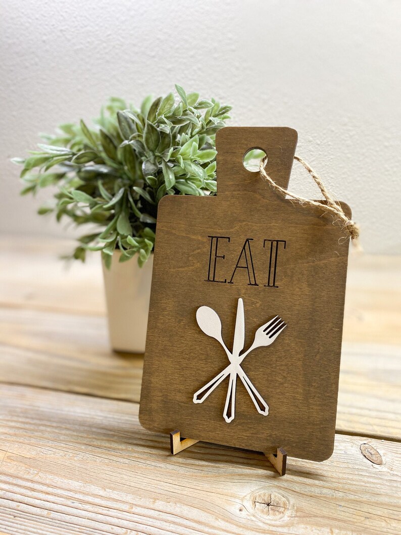 Farmhouse Signs / Engraved Tiered Tray Decor / Wood Stained Mini ...