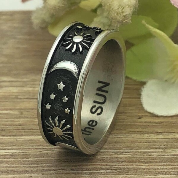 Sun and Moon Ring - Etsy