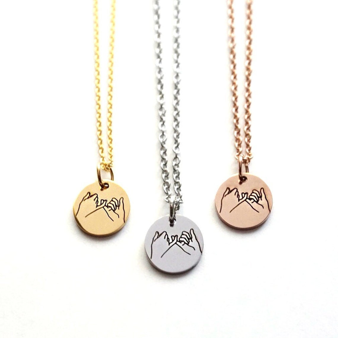 Hand Gesture Necklace Pinky Swear Friendship Necklace Pinky - Etsy