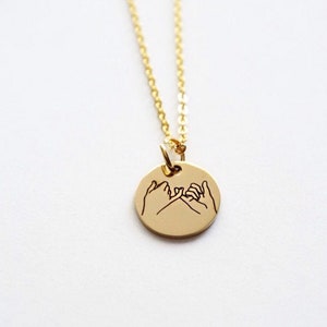 Hand Gesture Necklace Pinky Swear Friendship Necklace, Pinky Promise ...