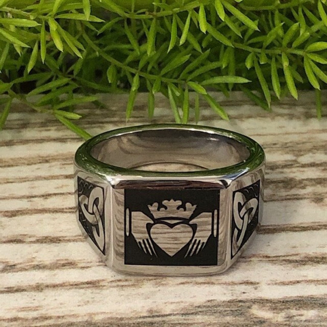 Claddagh Ring Stainless Steel Claddagh Ring,mens Personalize Claddagh ...