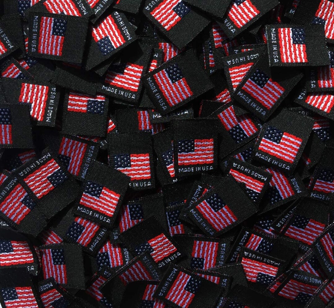 High Quality Woven Flag Labels for Clothing With made in Usa Center ...