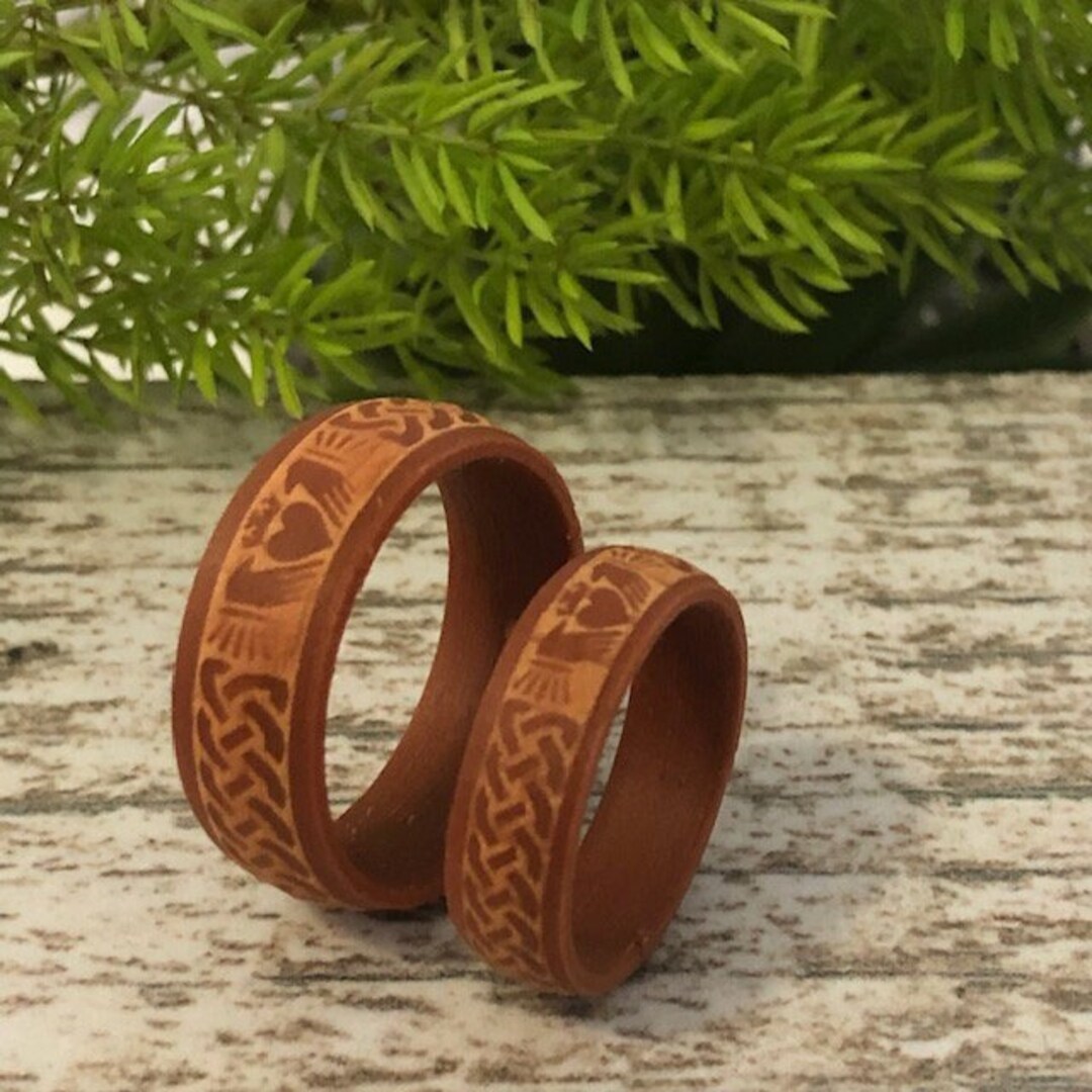 Wood Rings His and Hers 3d Printed Wood Rings Personalizable 3D Printed ...