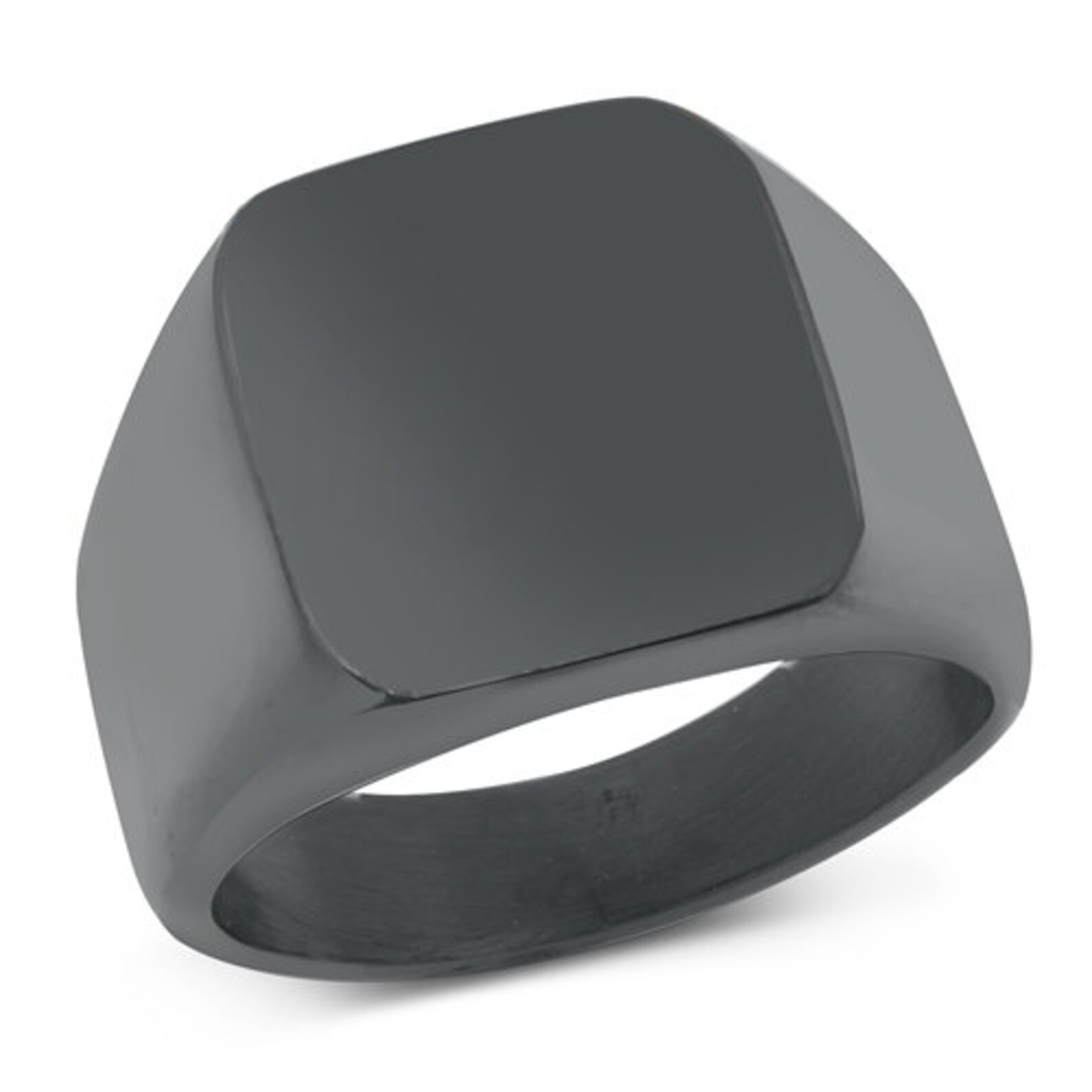 Signet Ring for Menblack Plated Stainless Steel SIGNET | Etsy