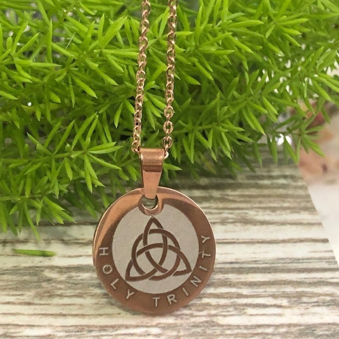 Holy Trinity Necklace Name Necklace Custom Jewelry Engraved Necklace ...