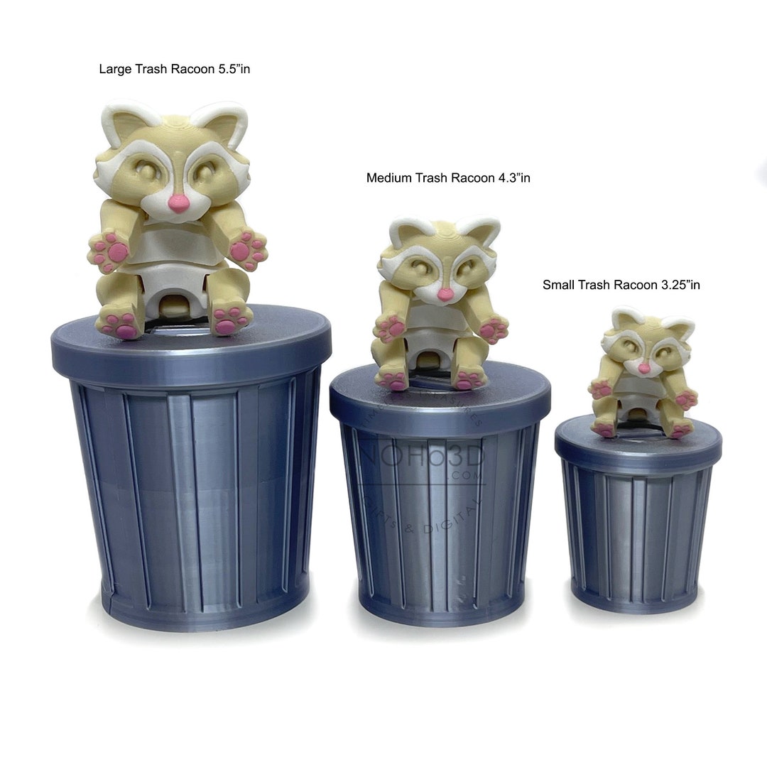 Racoon With Trash Can, 3D Printed Flexi Racoon, Articulated Trashcan ...