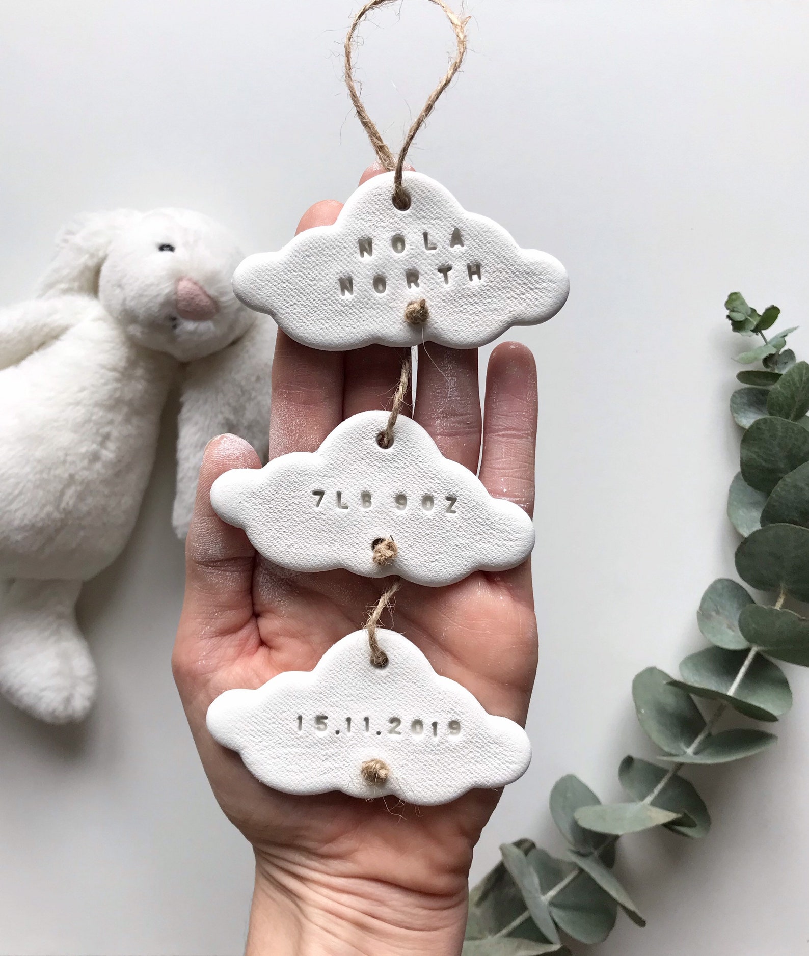 Baby Keepsake Personalised Cloud Gift New Baby Gift Clay | Etsy