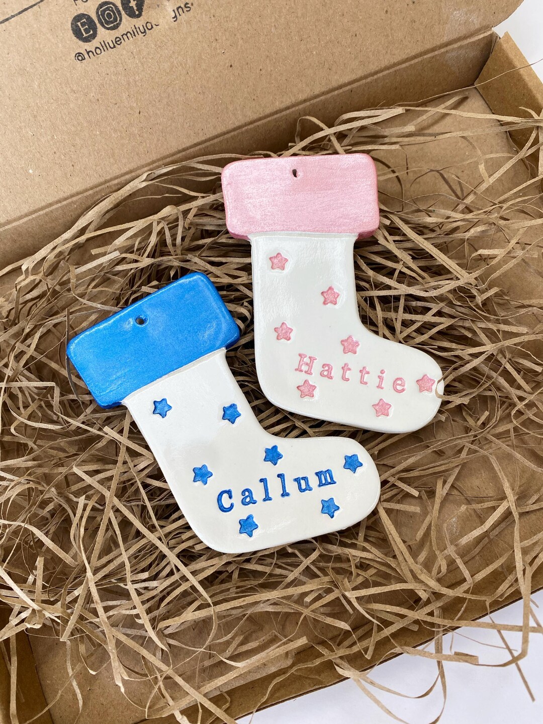 Personalised Christmas Decoration Christmas Stocking Clay, First ...