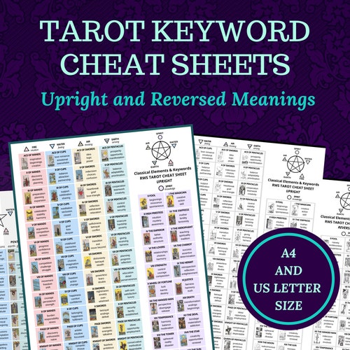 Tarot Symbolism Worksheets Cheat Sheets for Beginner or - Etsy