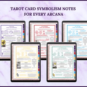 GOODNOTES Tarot Symbolism Worksheets Cheat Sheets, for Beginner or ...