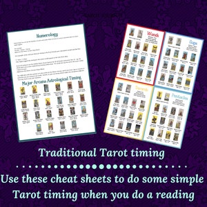 Tarot Timing Cheat Sheets, Tarot Astrology, for Beginner or Advanced ...