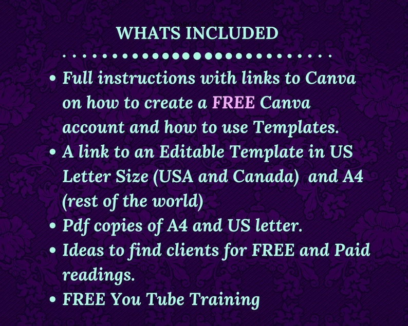 Tarot Email Reading Canva Template. Instant Download A4 and Us Letter ...