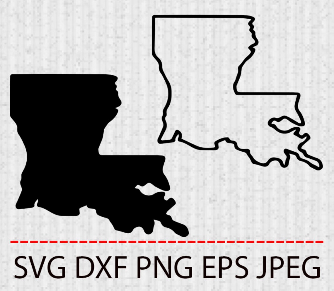 SVG Louisiana state outline MAP Vector Layered Cut File | Etsy