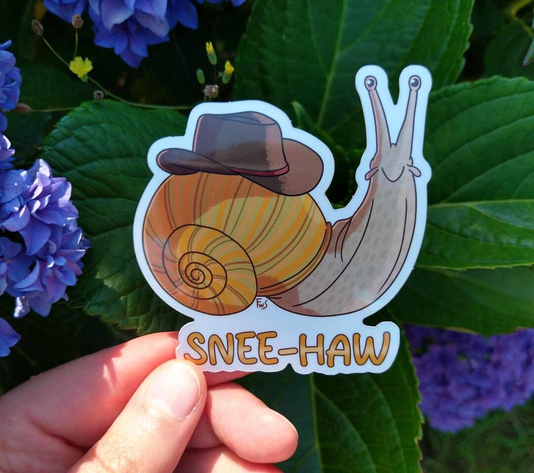 Snee-haw Cowboy Snail 3.5'' Sticker - Etsy