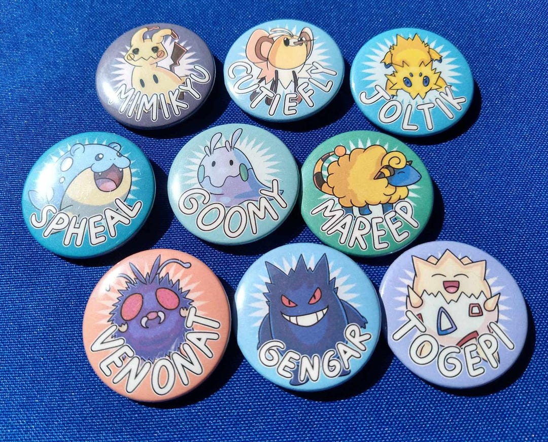 1.5'' Pokemon Favorites Series 2 Pin-back Buttons - Etsy