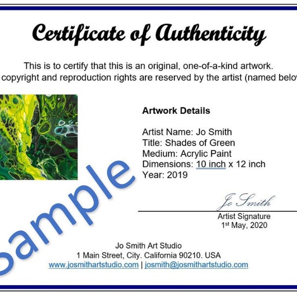 Certificate of Authenticity for Photography - Etsy