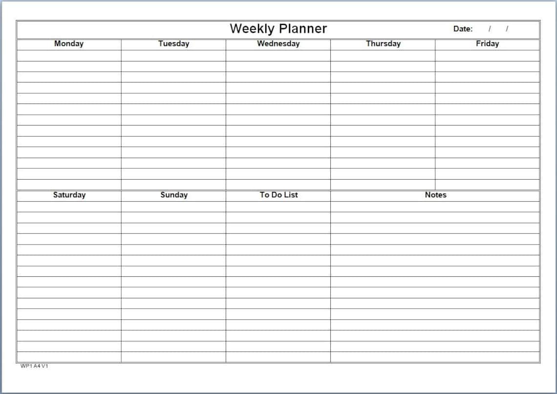 Weekly Planner Template - Editable and Printable Template (microsoft ...