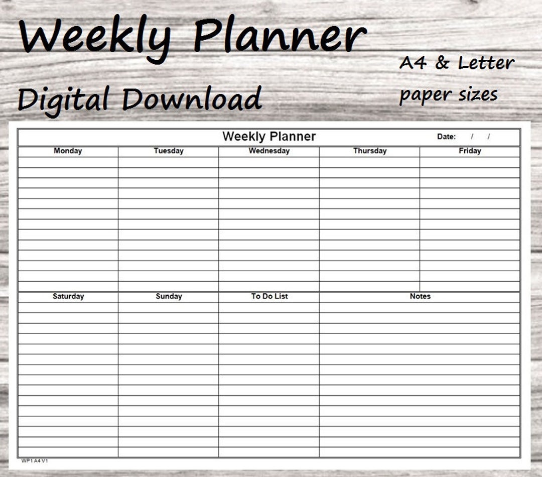 Weekly Planner Template - Editable and Printable Template (microsoft ...