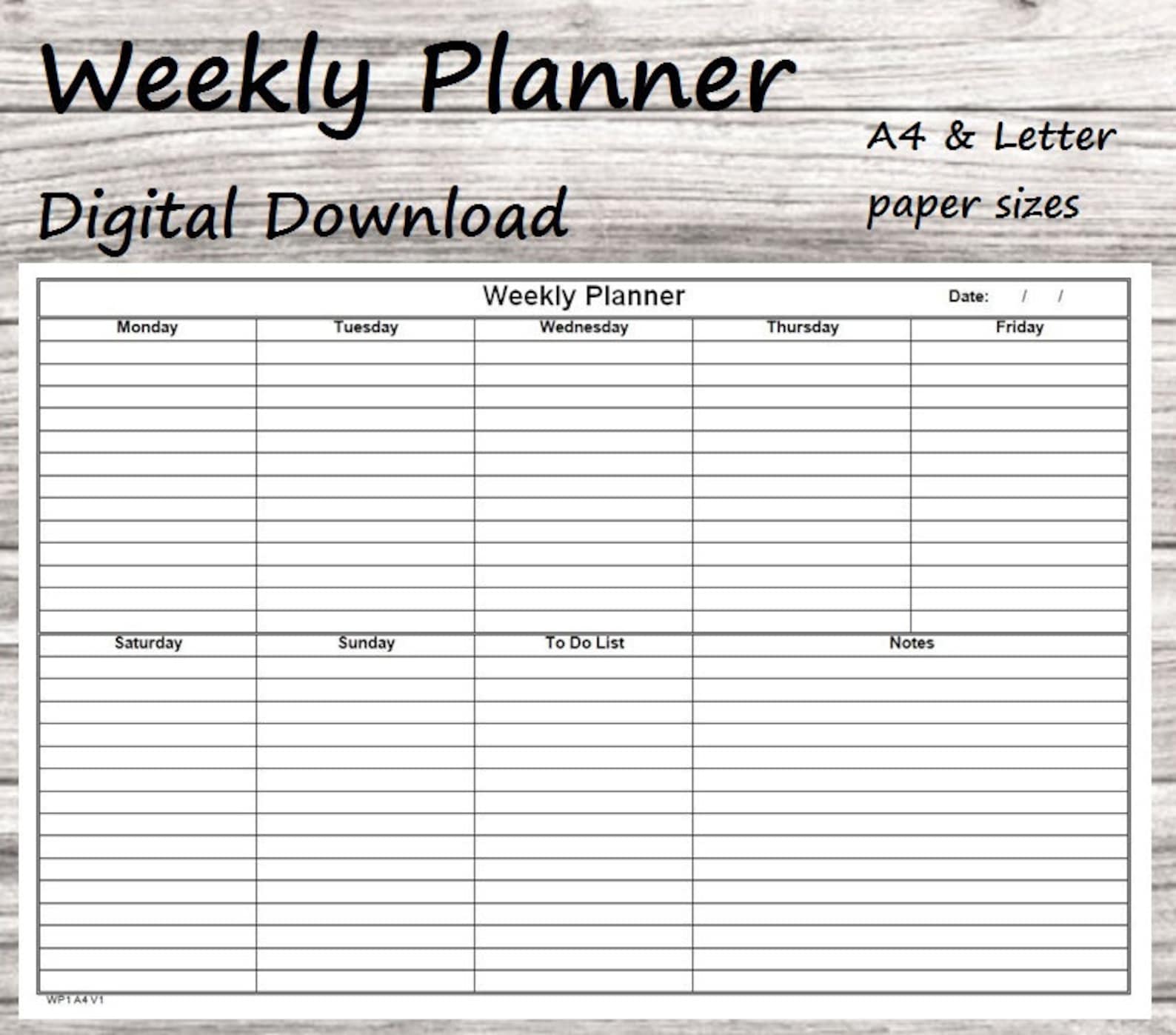 Weekly Planner Template - Editable and Printable Template (microsoft ...