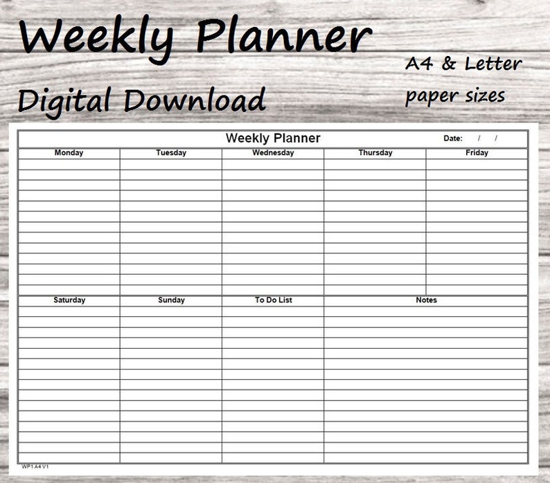 Weekly Planner Template - Editable and Printable Template (microsoft ...