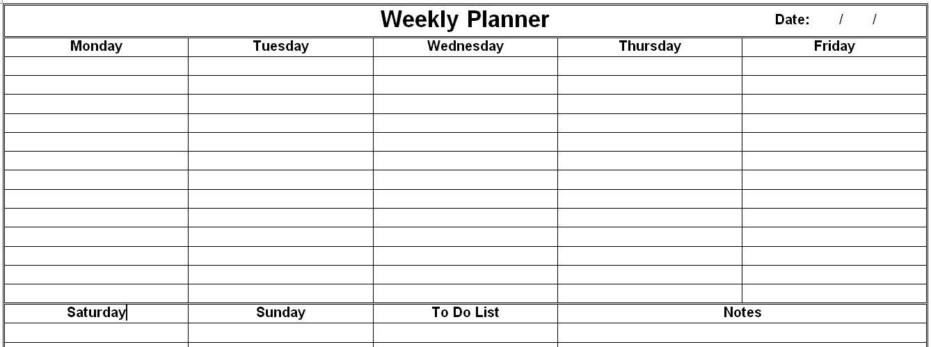 Weekly Planner Template - Editable and Printable Template (microsoft ...
