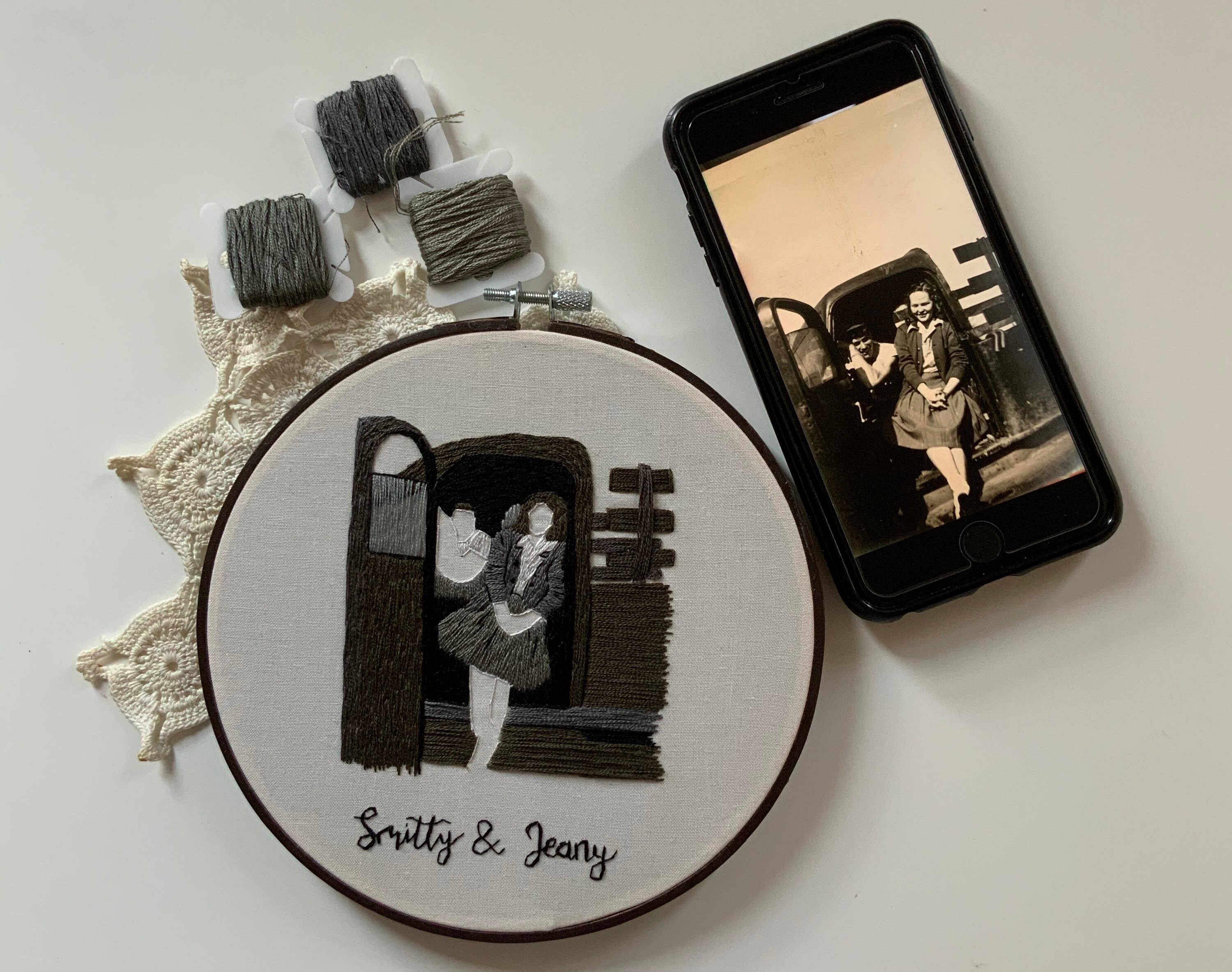 Custom Embroidered Portraits Family Portraits Couple | Etsy