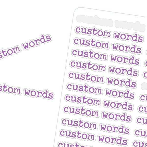 Custom Word Stickers - Etsy