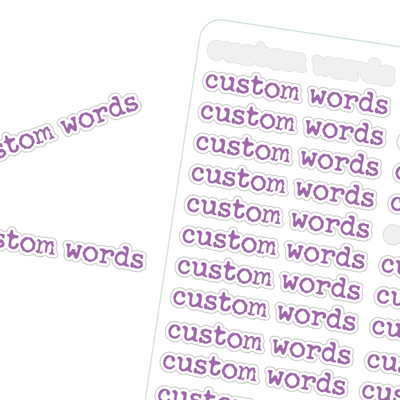 Word Stickers - Etsy