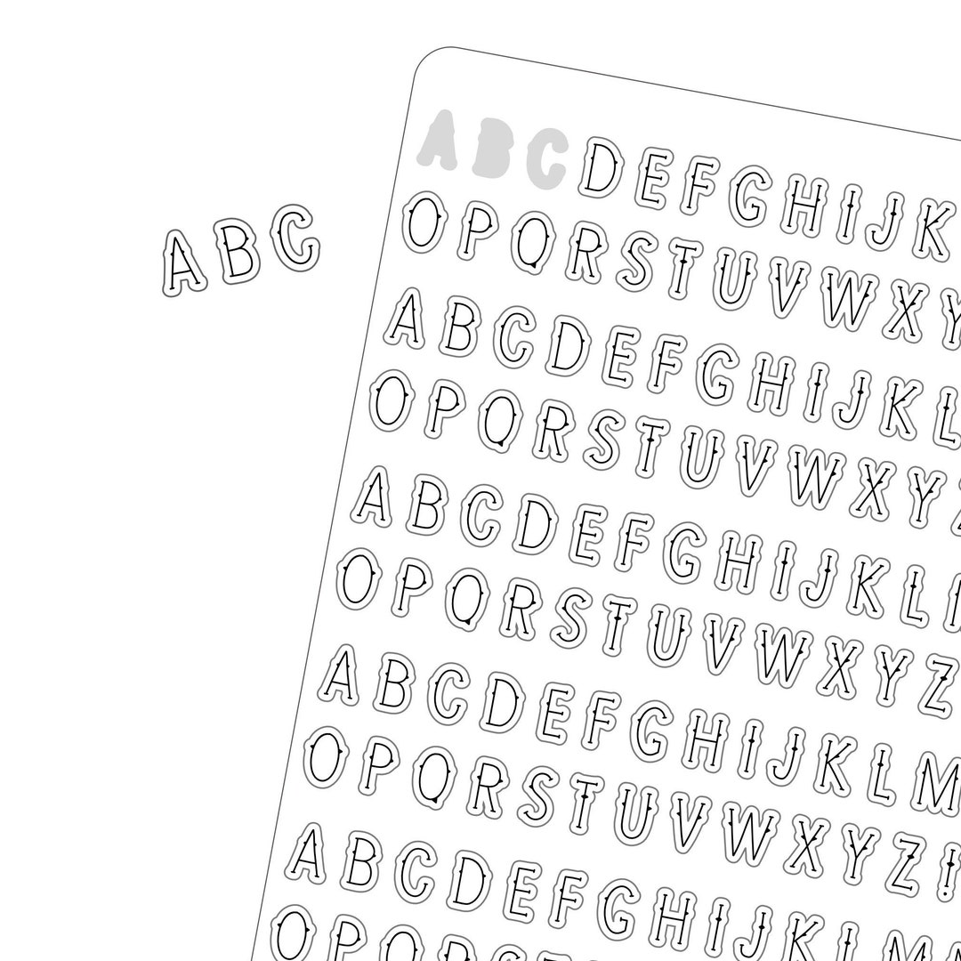 Half Inch Uppercase A-Z Alphabet Stickers Fun Decorative Moose & Jay ...