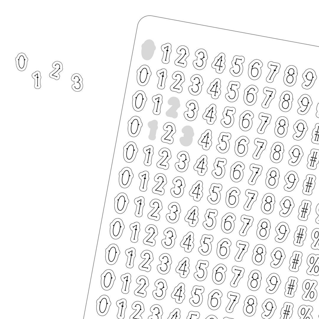 1/4 Inch Numbers Stickers Fun Decorative Font Moose & Jay Made to Order ...