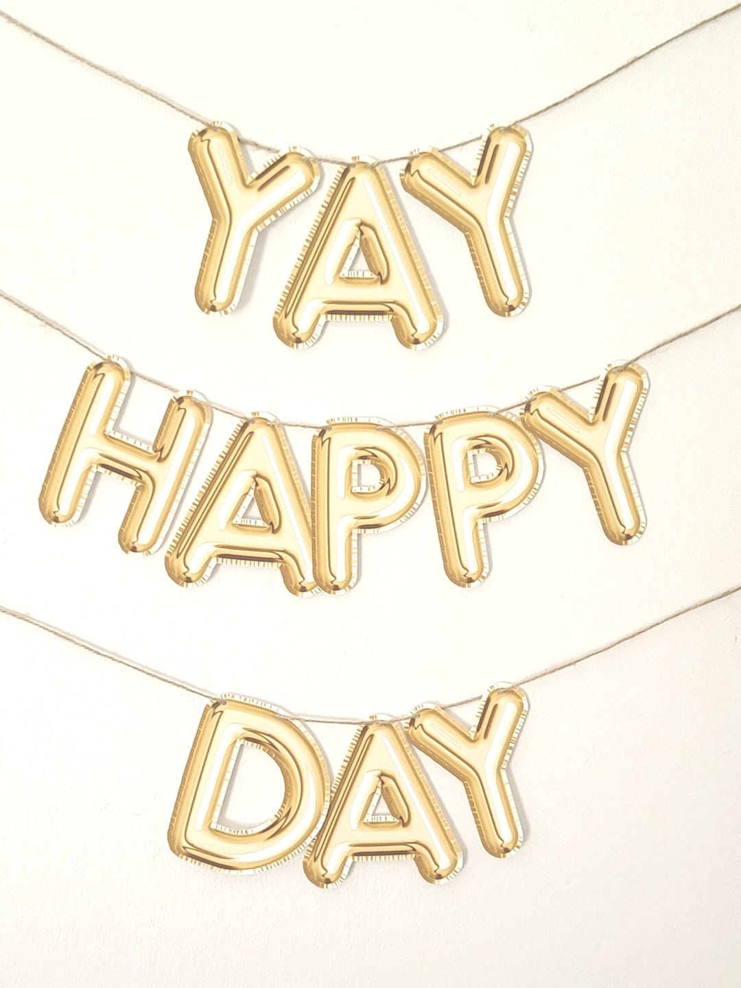 Custom Paper Banner Ready to Hang Foil Balloon Look in Gold, Silver, or ...