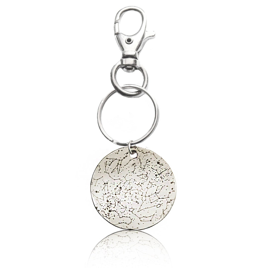 Custom Personalized Star Map Stainless Steel Round Necklace or Keychain ...