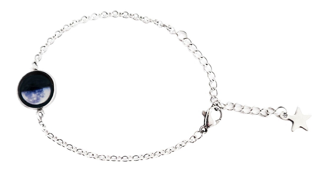 Custom Glowing Moon Phase Chain Bracelet - Etsy