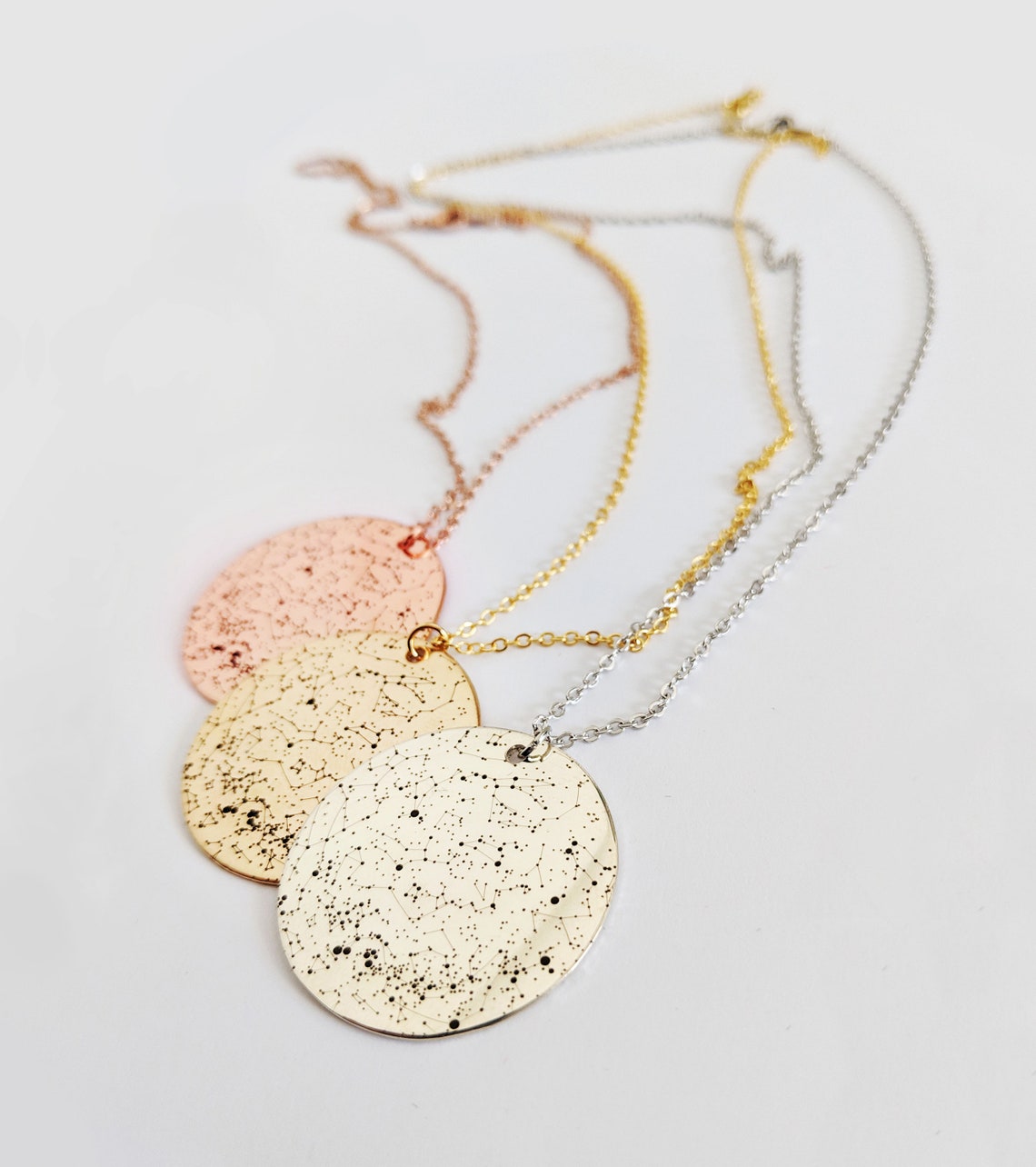 Custom Personalized Star Map Stainless Steel Round Necklace or | Etsy