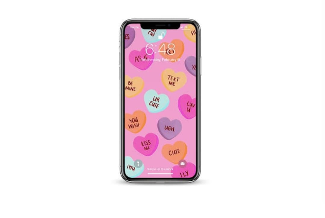 Conversation Hearts Phone Wallpaper, iPhone Background , iPhone ...