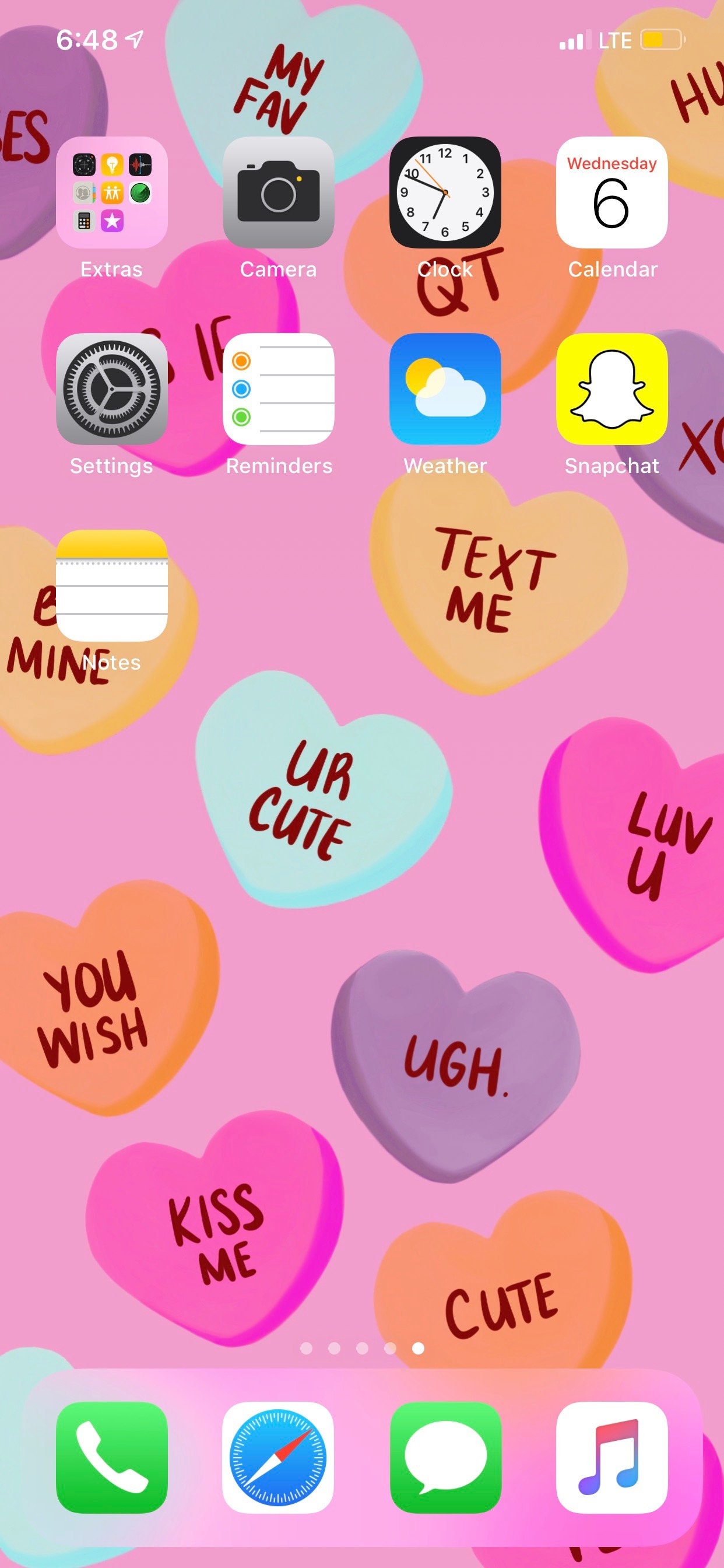 Conversation Hearts Phone Wallpaper, iPhone Background , iPhone ...