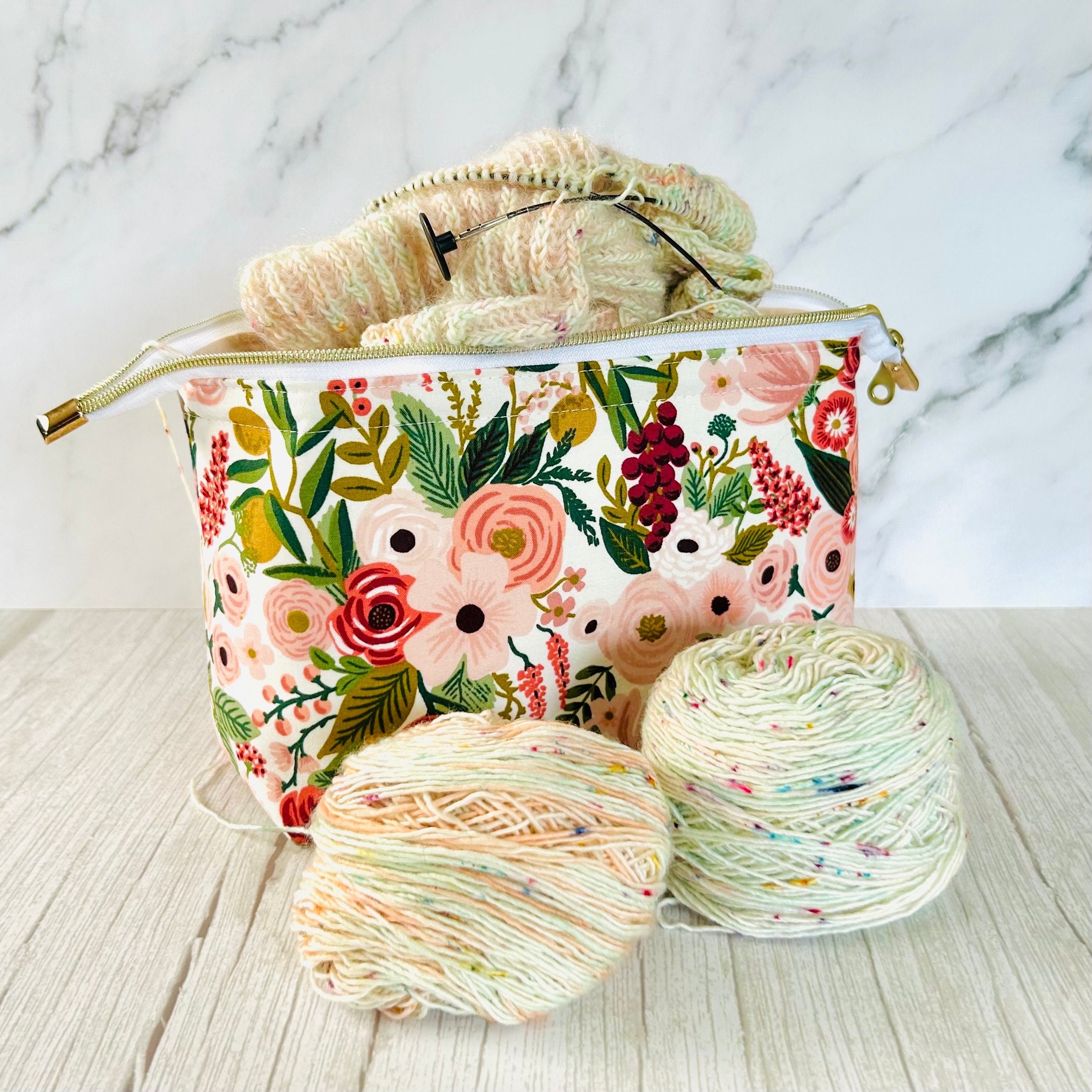 Wide Open Zipper Pouch - Garden Party - Rifle Paper Co / Yarn Cake Bowl ...