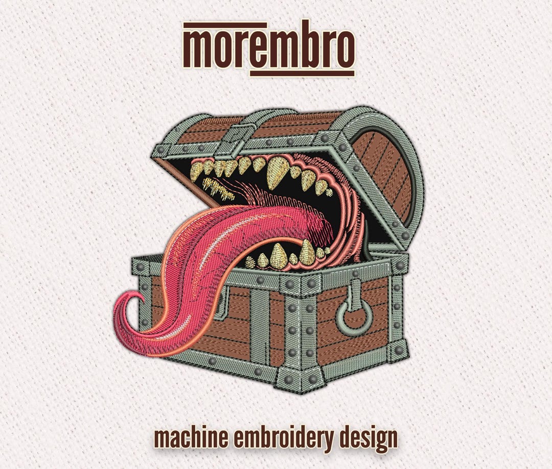 Embroidery Design: APPLIQUE Mimic Chest Fantasy Style - 3 Sizes Digital ...