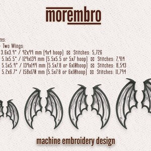 Embroidery Design: APPLIQUE Bat Wings Fantasy Style - Multiple Sizes ...
