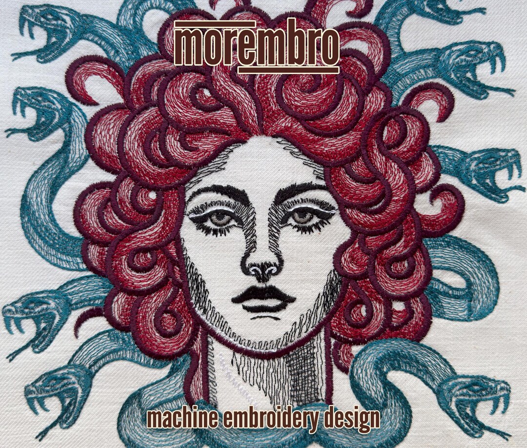 Embroidery Design: Medusa Gorgo Portrait - 4 Sizes Digital Files for ...