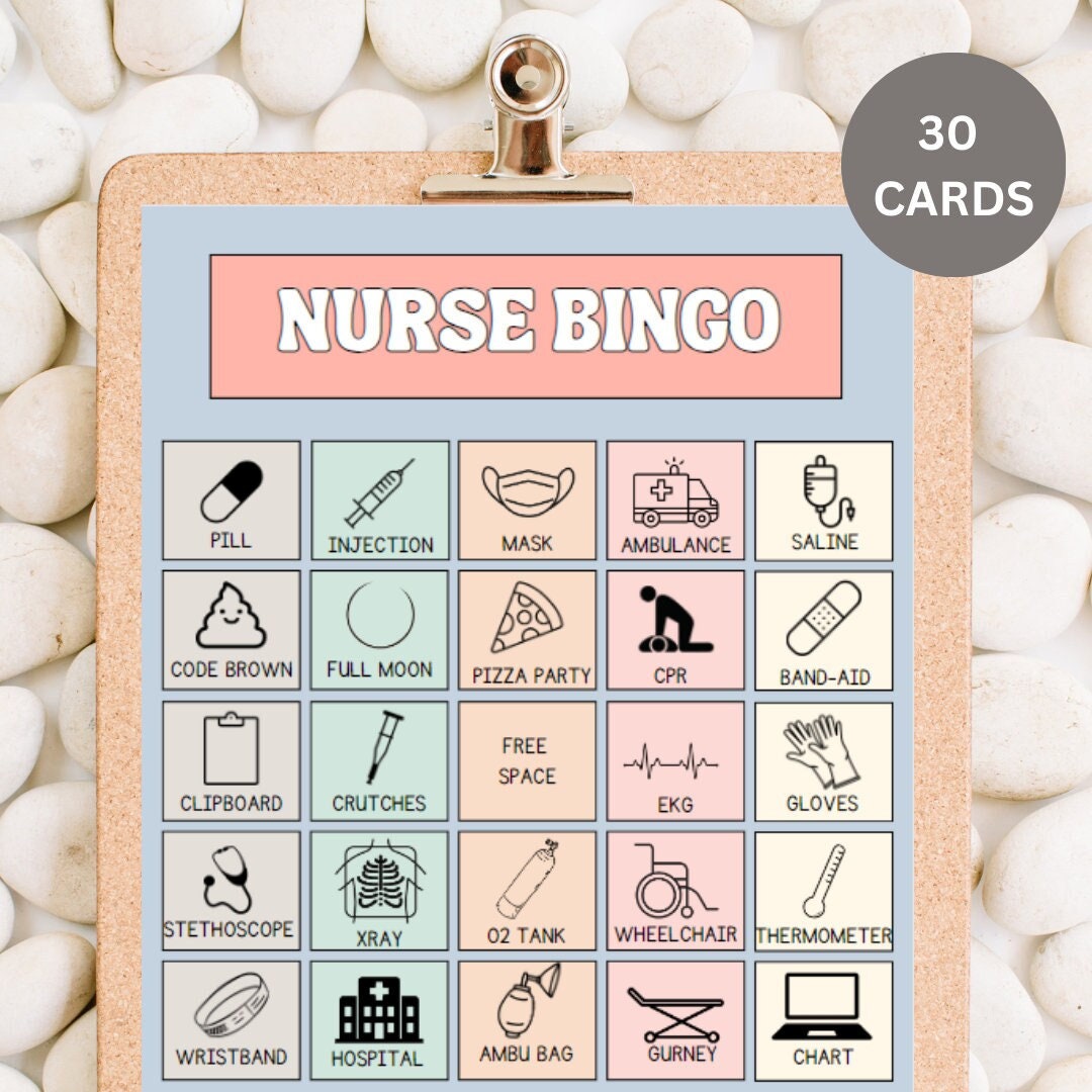 Nurse Bingo Game | Nurse Appreciation Week Activity | Graduation ...