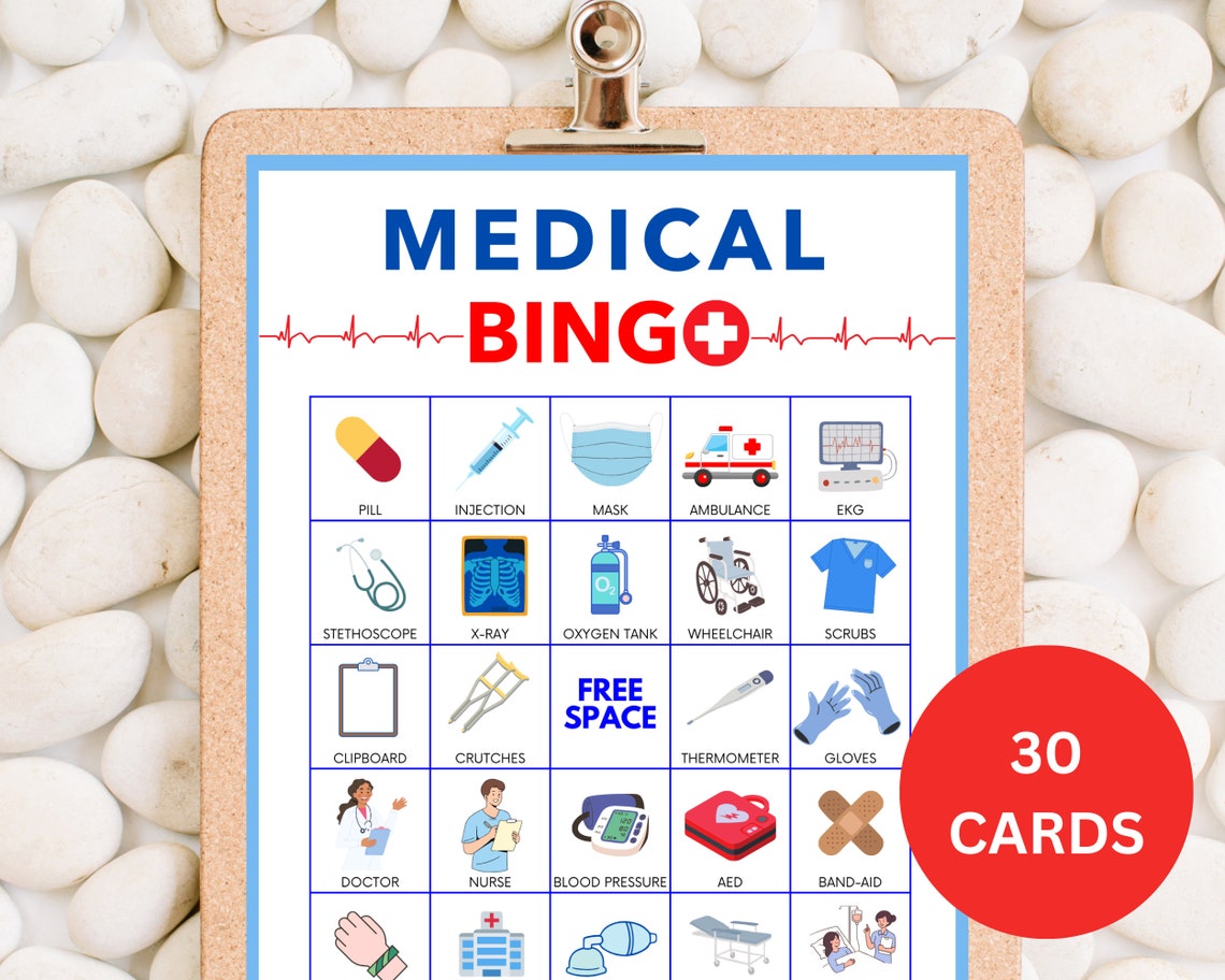 Medical Bingo Set of 30 Printable Cards for Doctor and Nurse Events ...