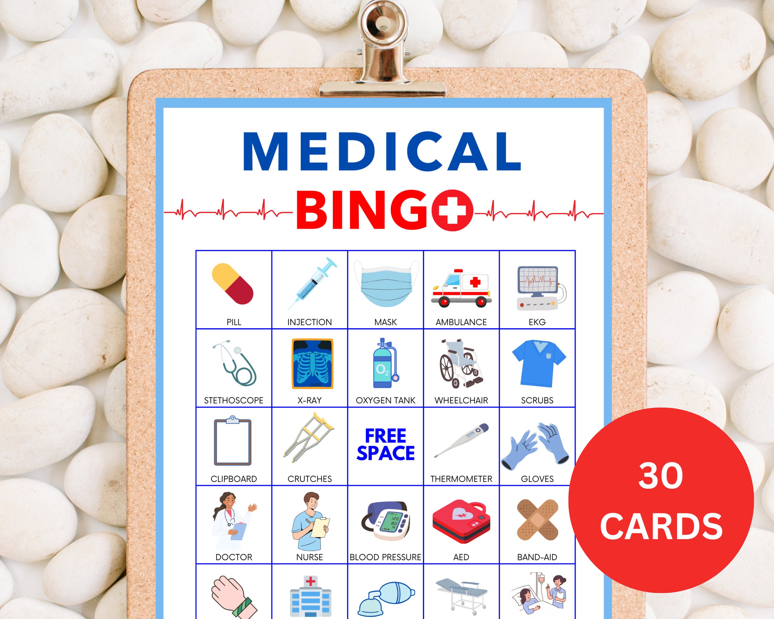 Medical Bingo Set of 30 Printable Cards for Doctor and Nurse Events ...