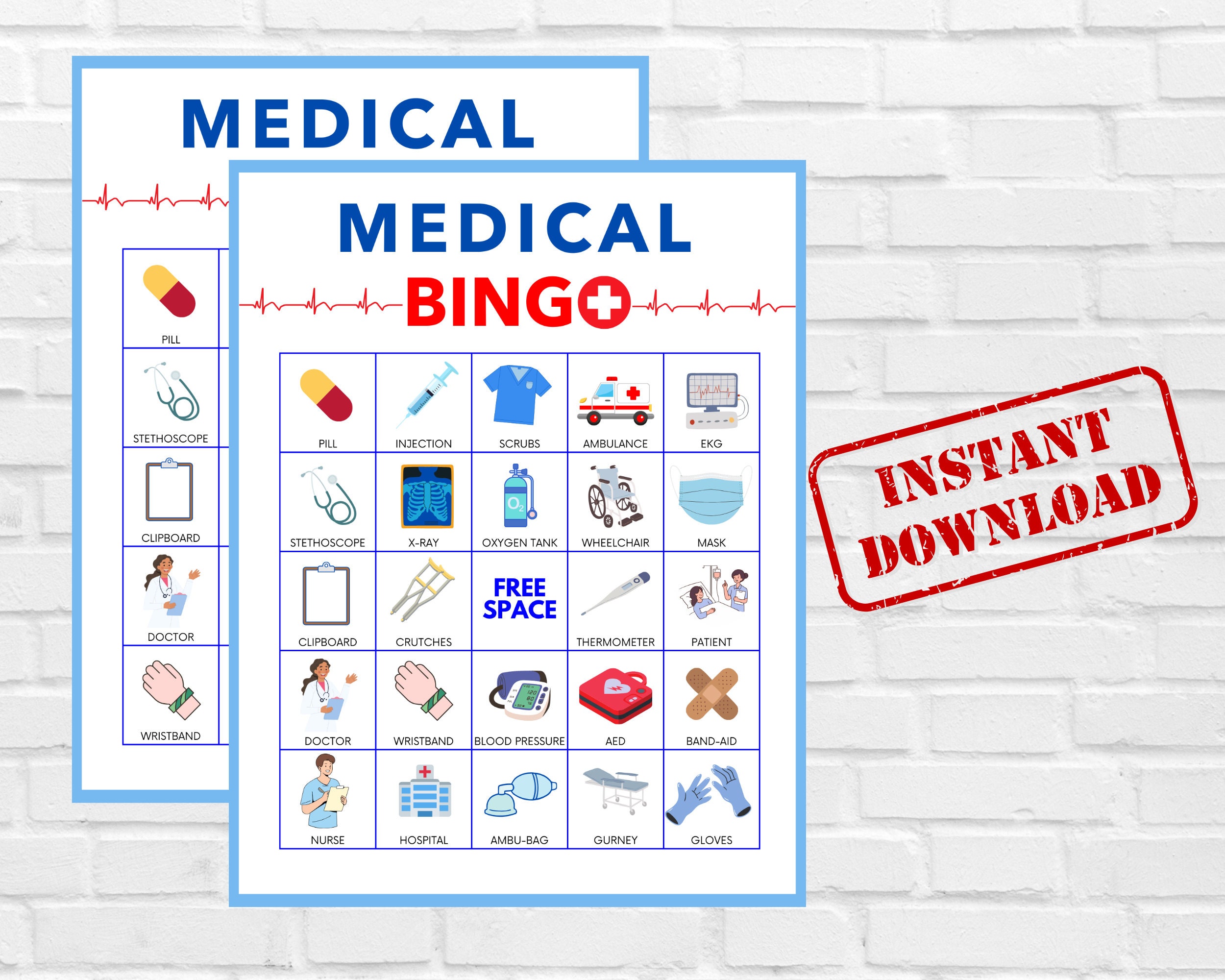 Medical Bingo Game: 30 Printable Cards, Nurse Graduation (PDF) - Etsy