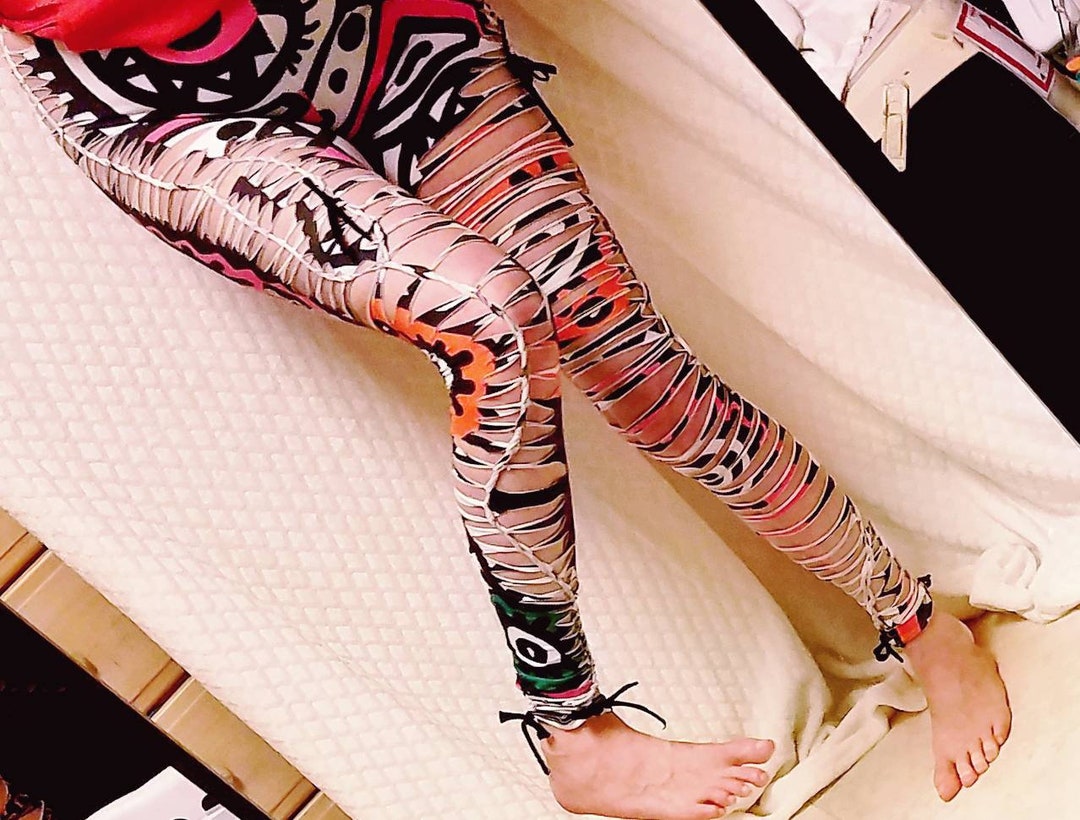 Chaos Leg Wraps WILD Colorful Braided Shraided Leggings One of a Kind ...
