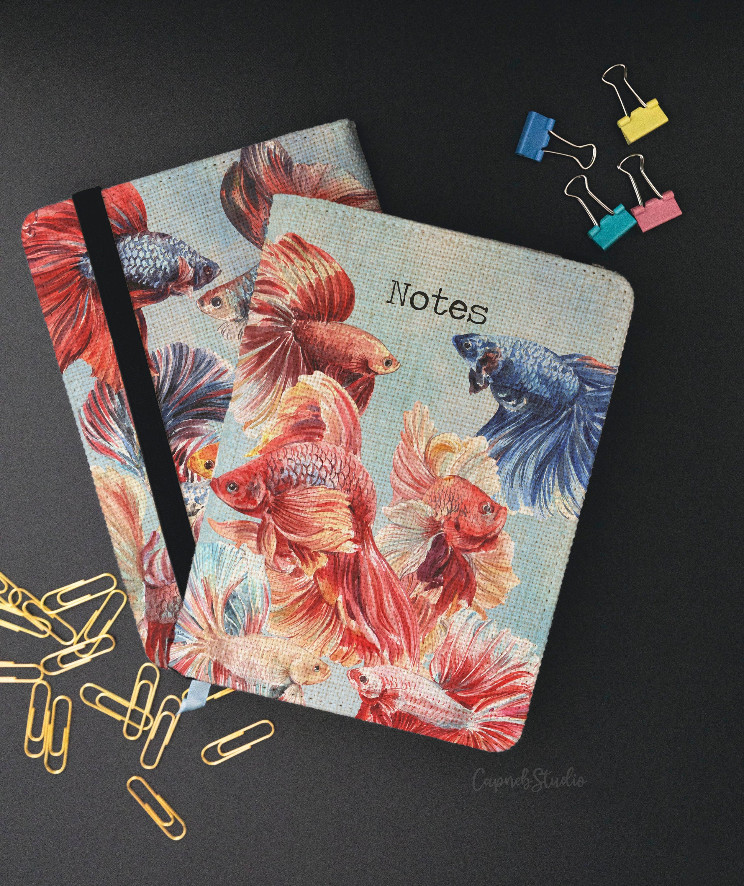 Betta Fish Notebook A6 Planner Cover Daily Journal Monthly | Etsy