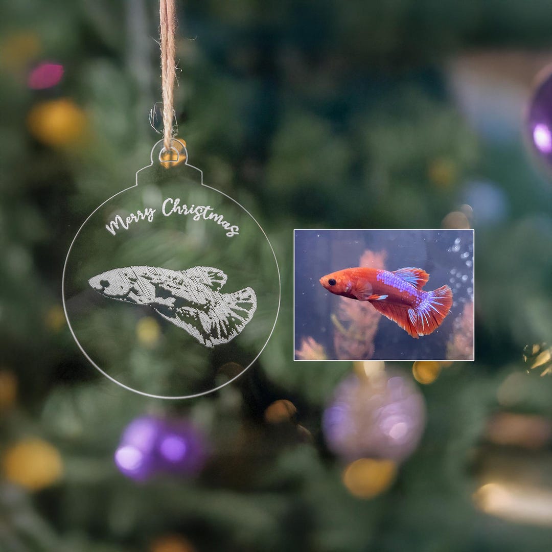 Personalised Betta Fish Christmas Ornament: Custom Pet Memorial Bauble ...