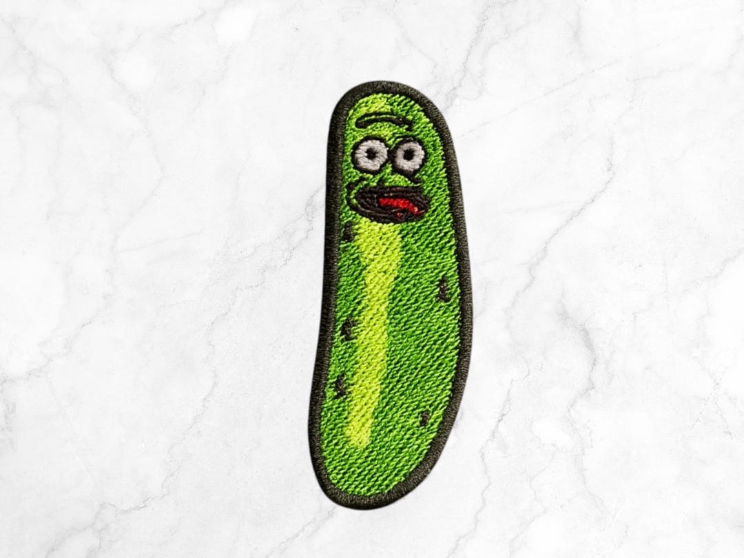 Funny Pickle Patch, Mini Iron on Patch 1x2", Cartoon Backpack ...